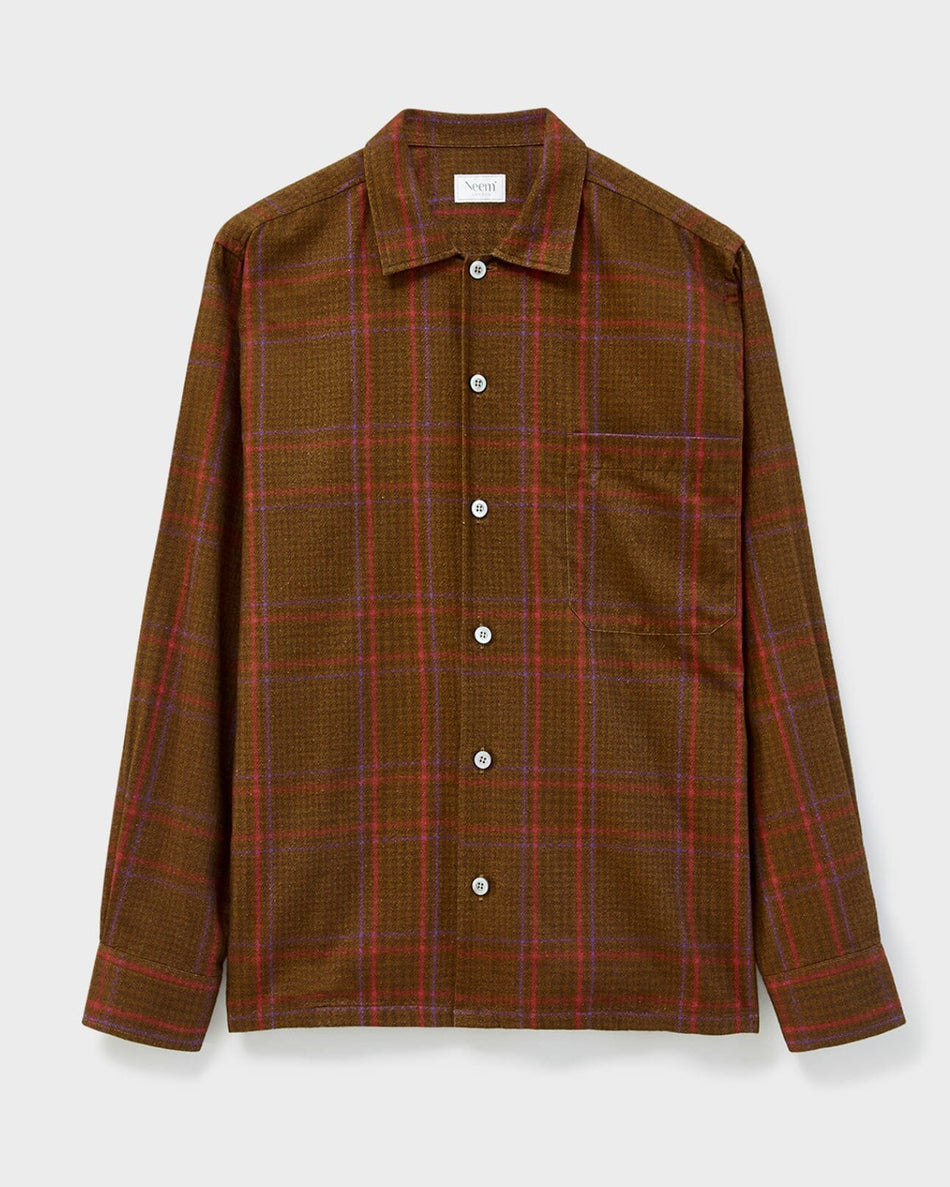 Recycled Flannel Chocolate Check Spitalfields Overshirt – Neem London