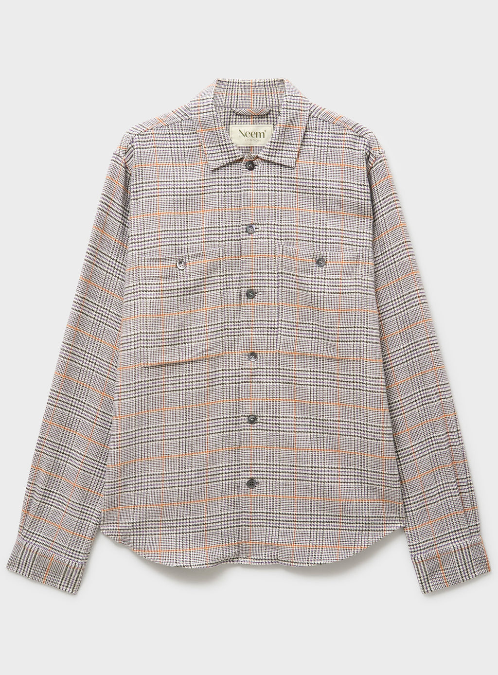 Recycled Italian Flannel Cornwall Check Double Pocket Overshirt – Neem ...