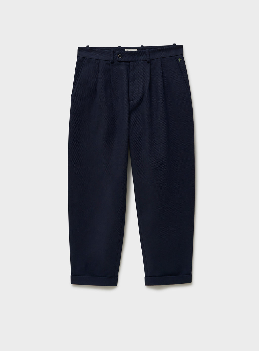 Recycled Twill Navy Pleated Trouser – Neem London