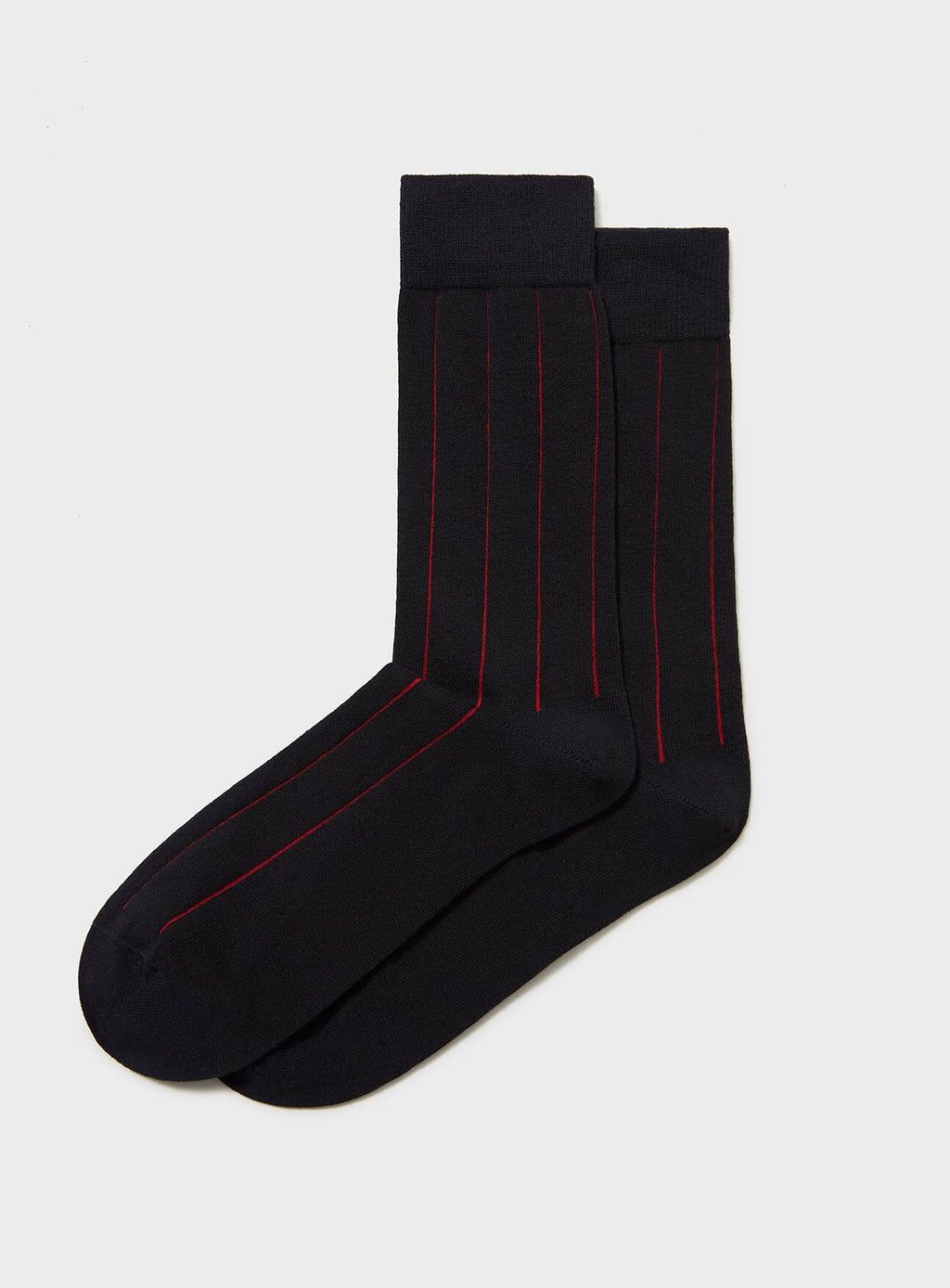 Recycled Cotton Pin Stripe Black/Red Socks – Neem London