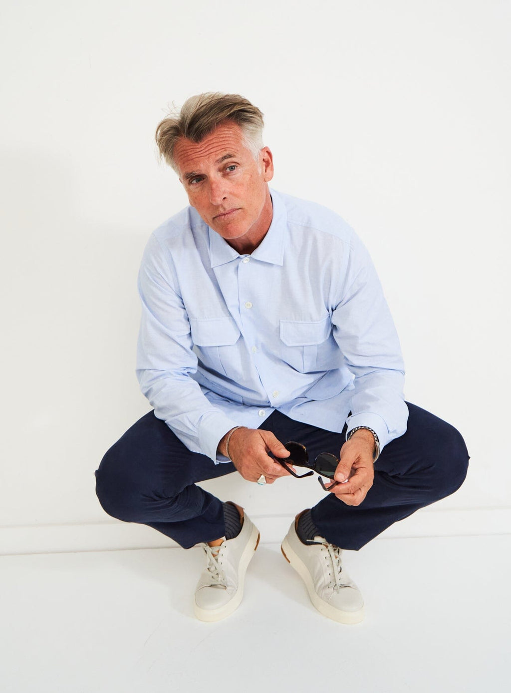 Recycled Italian Sky Fil-a-Fil Overshirt – Neem London