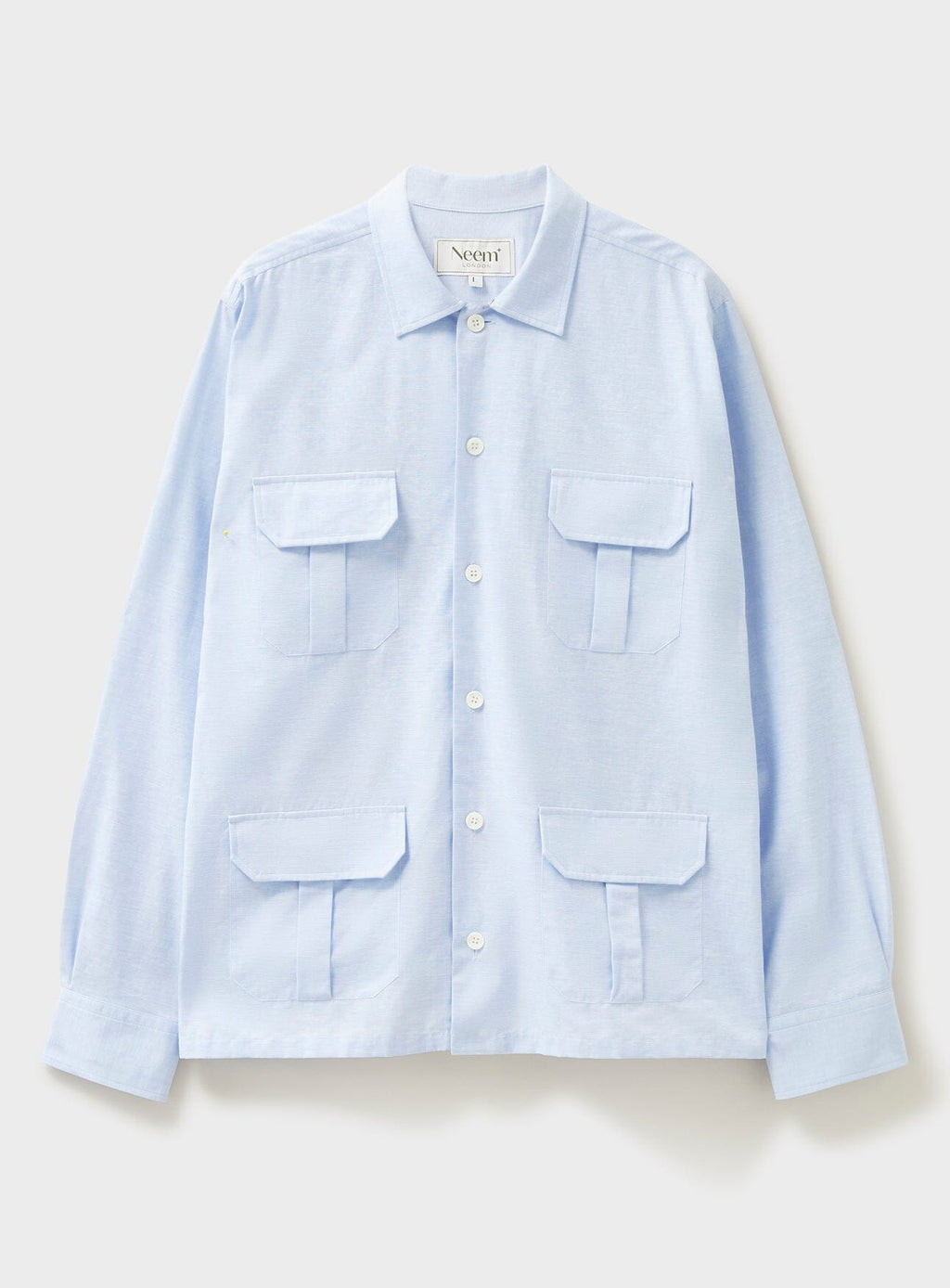 Recycled Italian Sky Fil-a-Fil Overshirt – Neem London