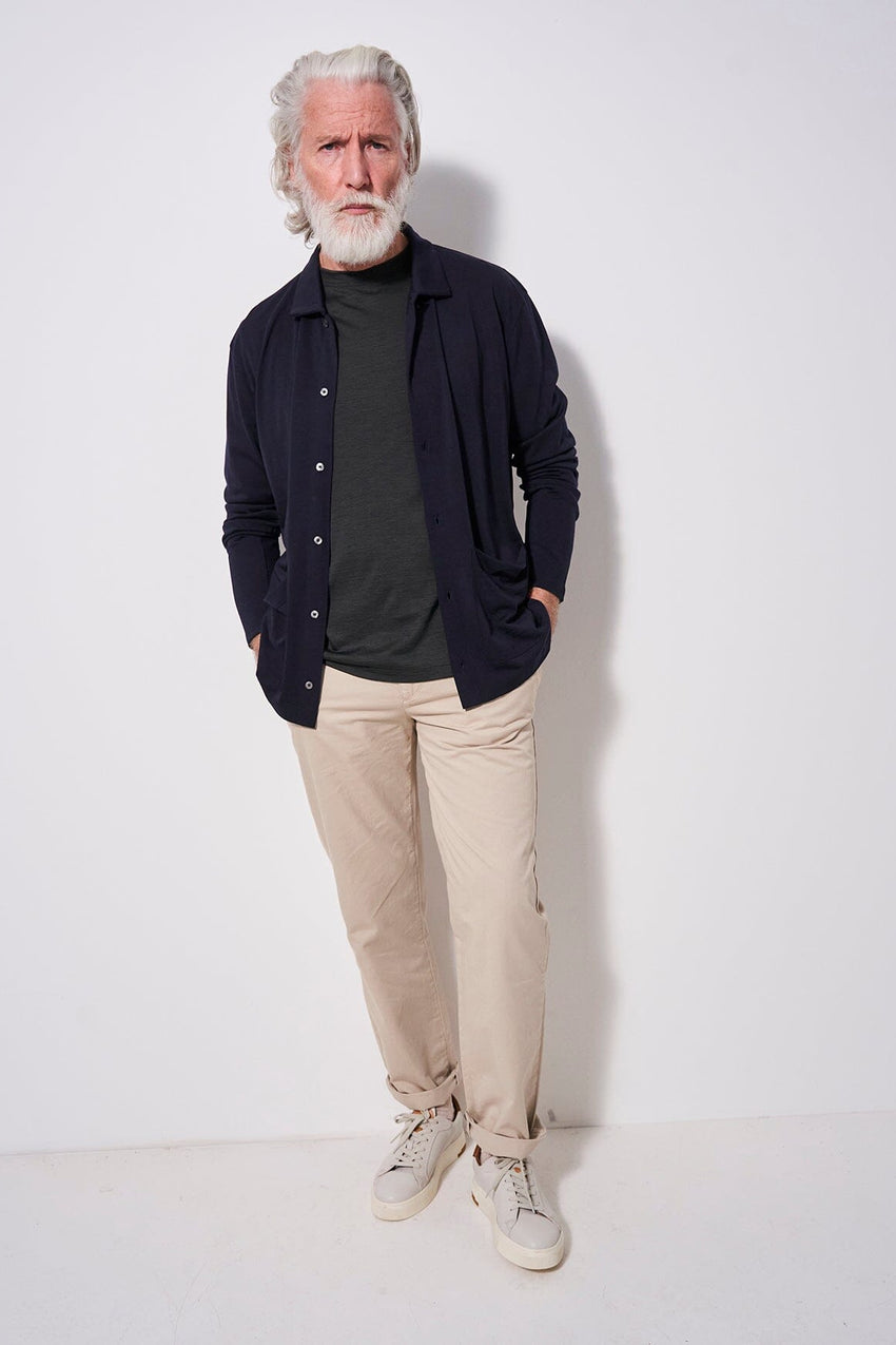 ZQ Merino Wool Jersey Navy T-Shirt – Neem London